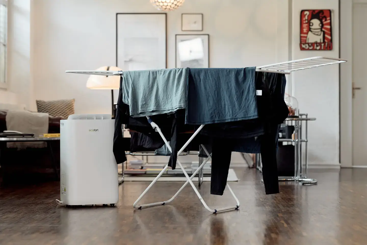 Déshumidificateur d'air pour sécher le linge les jours de pluie